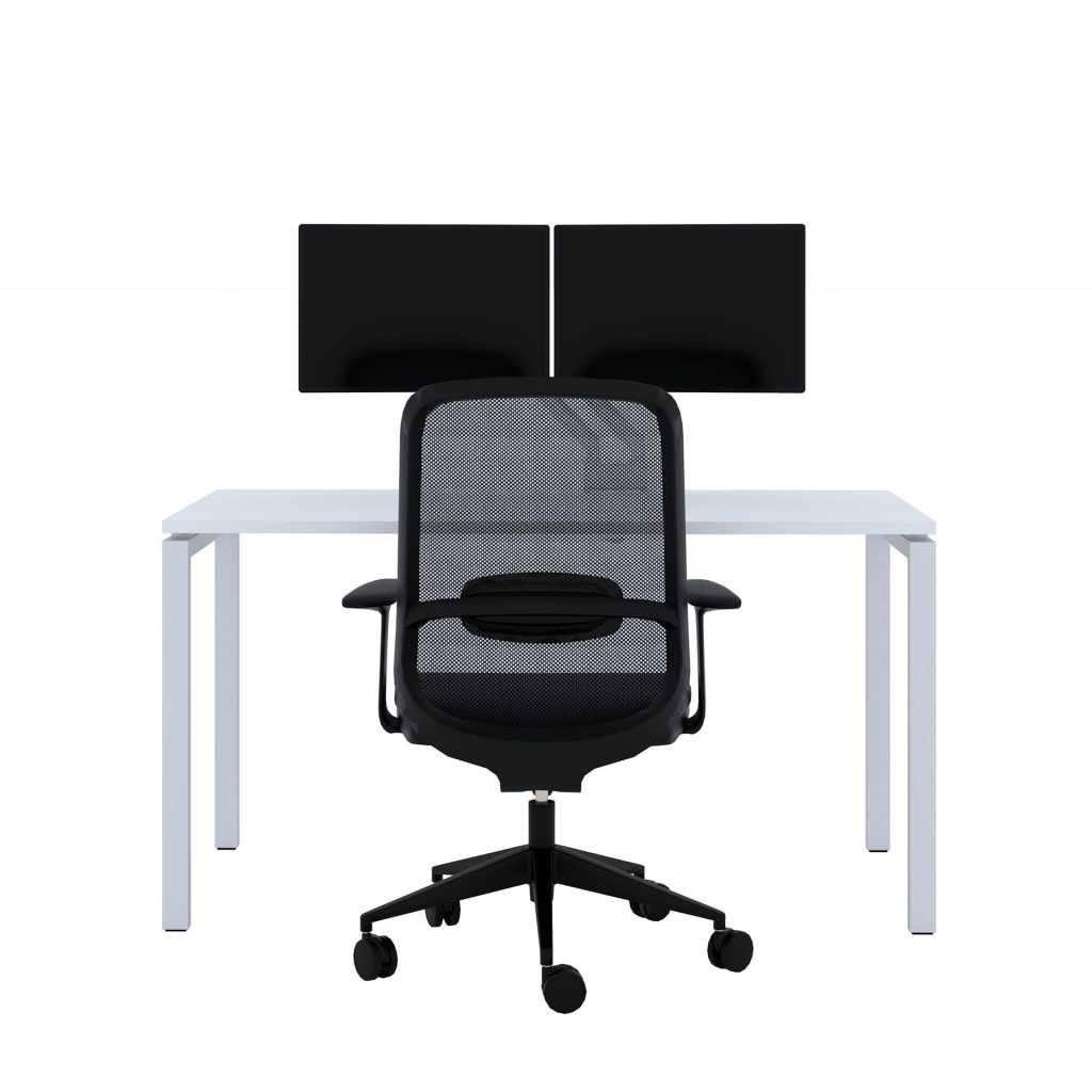 Standard Workstation Package Fixed Height Desk with Ergonomic Chair ...